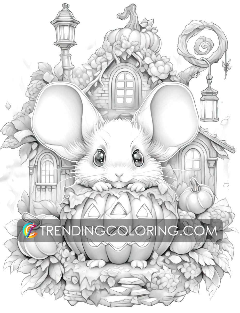 Free Fall Coloring Pages - Autumn Vibe - Pumpkin House - Printable PDF ...