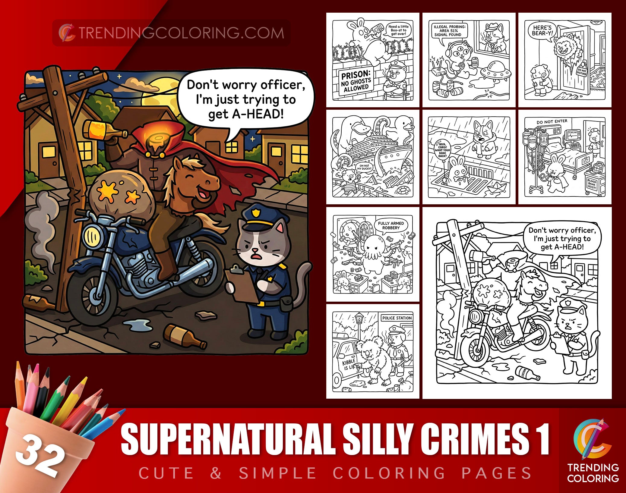 32 Supernatural Silly Crimes 1 Cute and Simple Coloring Pages - PDF Do ...